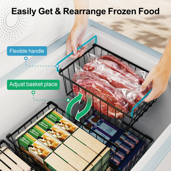 iSPECLE Chest Freezer Organizer Bins - Stackable Freezer Organizer Bin